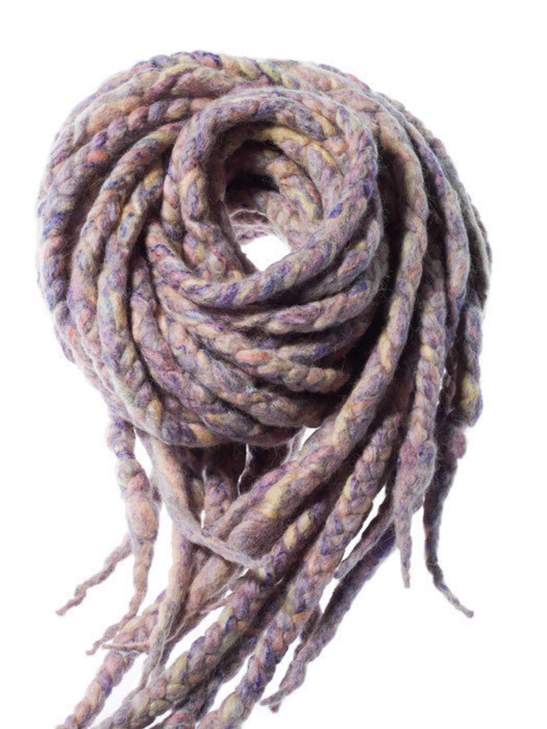 Wool Dreadlocks Blonde and Rainbow Pastel Blended Wrapped Custom Wool ...