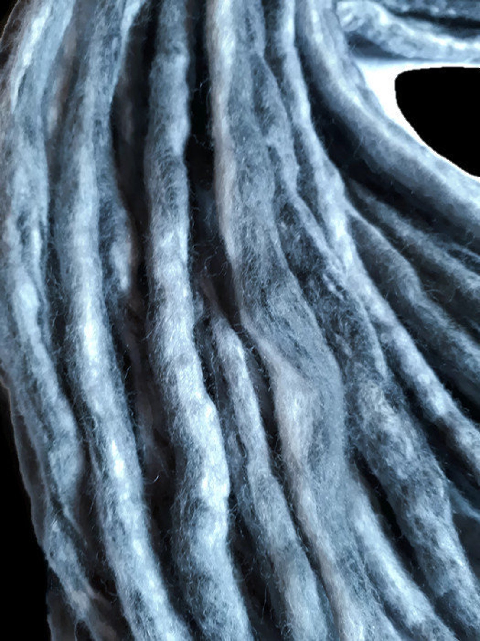 Wool Dreadlocks Grey Black Blend Custom Wool Dreads- Double Ended ...