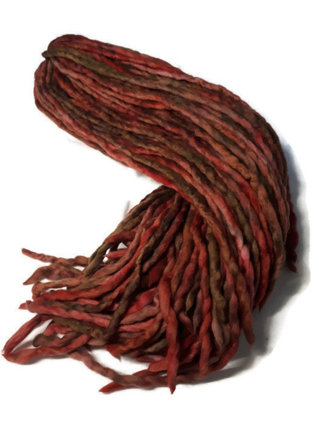 Wool Micro Dreads Falls- Red Brown Maroon Blend Full Head Kit ...