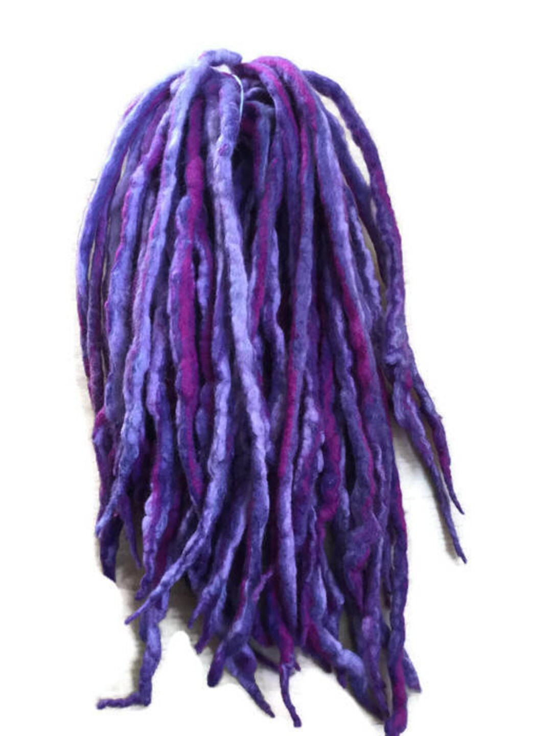 Wool Dreadlocks Purple Blended Custom Wool Dreads- Double Ended Roving ...