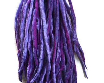 Wool Dreadlocks Red Space Dyed Custom Wool Dreads Double Ended Roving ...