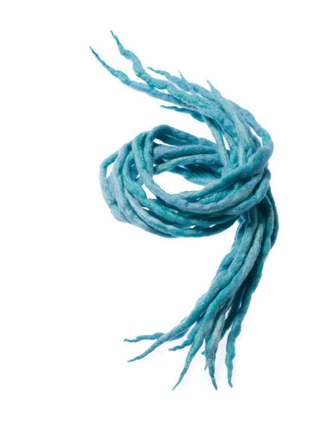 Wool Dreadlocks Sparkley Ice Blue Blend Custom Wool Dreads- Double ...