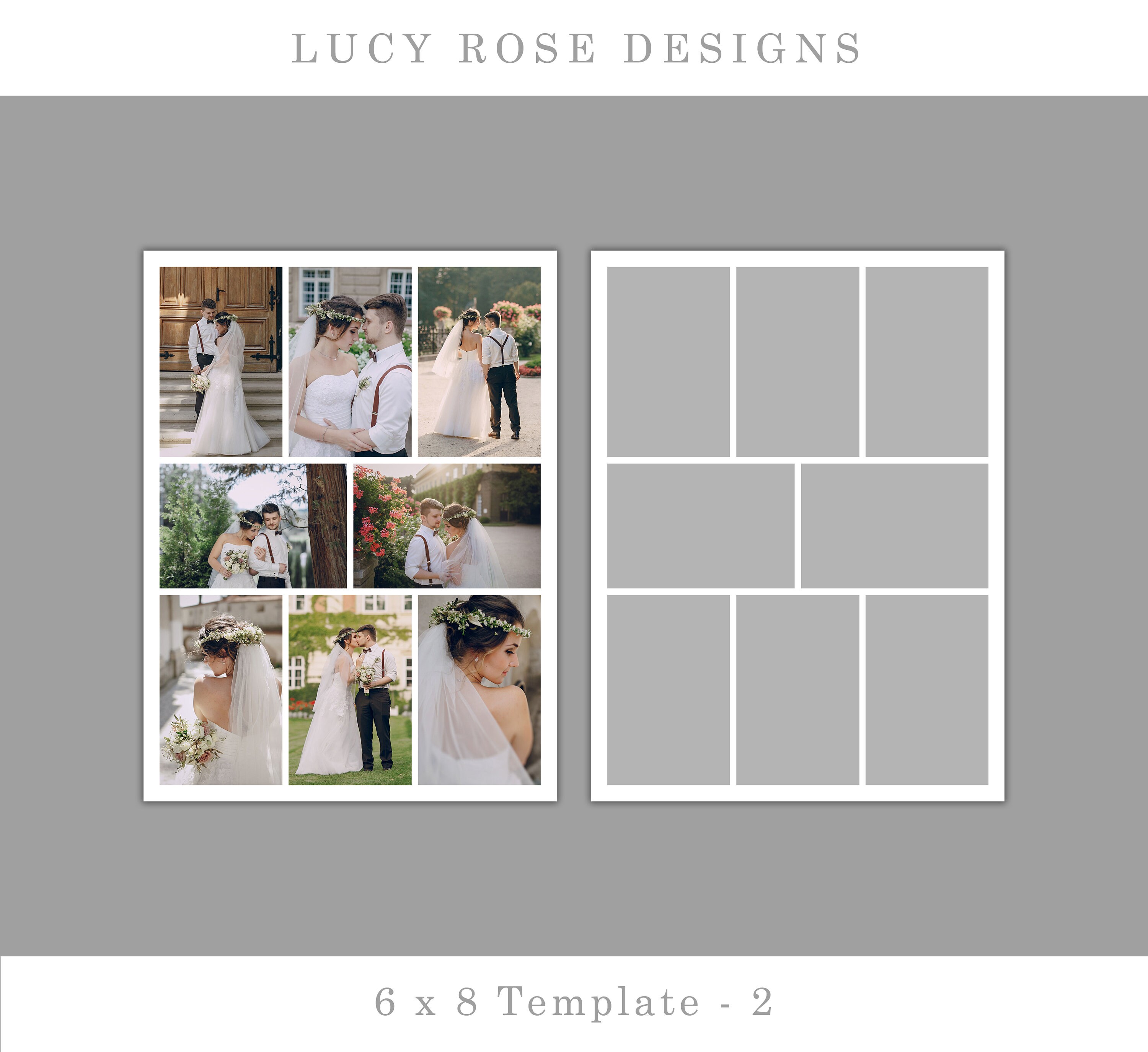 6 X 8 Digital, Photoshop, Photo Collage, Template - Etsy