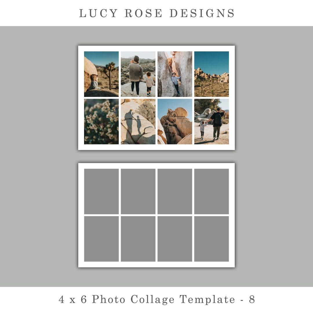 4 X 6 Digital, Photoshop, Photo Collage, Template - Etsy