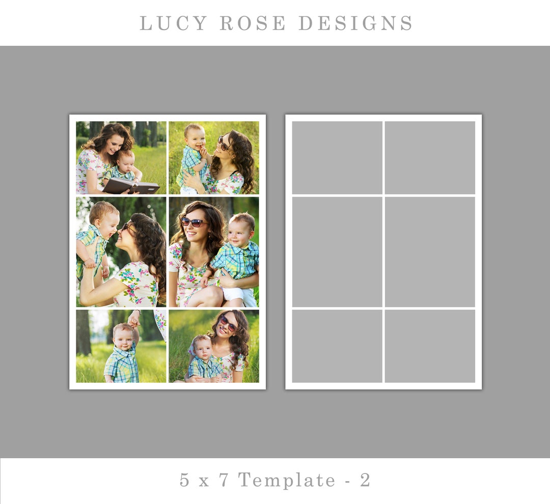 5 X 7 Digital, Photoshop, Photo Collage, Template - Etsy