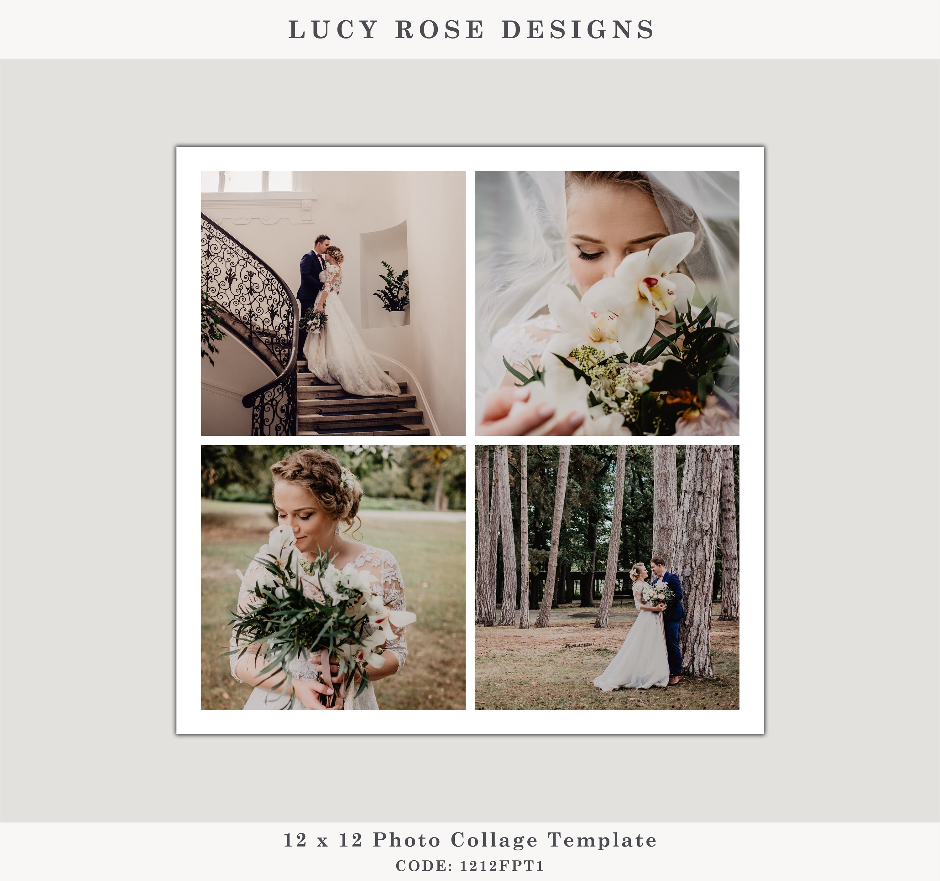 12 X 12 Photo Collage, Wall Art, Photoshop Template - Etsy