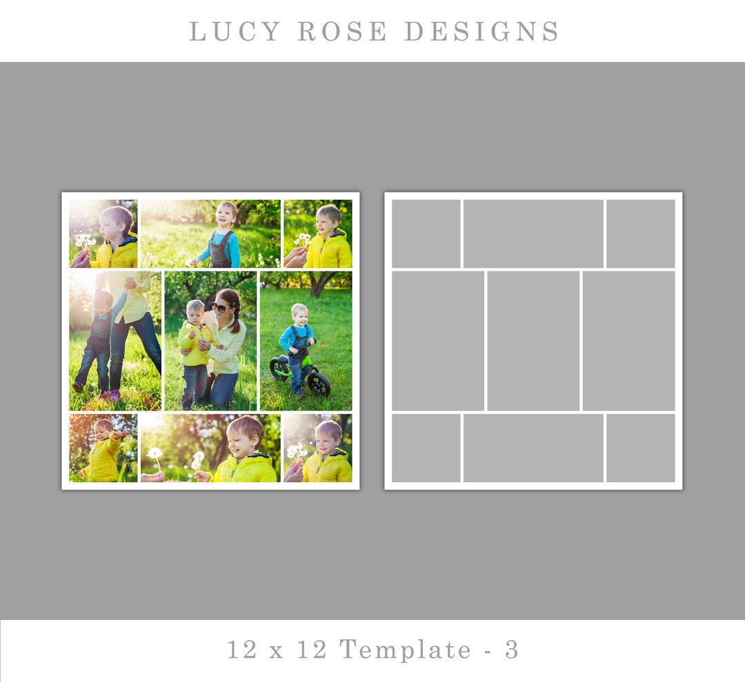 12 X 12 Digital, Photoshop, Photo Collage, Template - Etsy