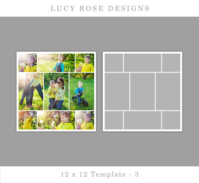 12 X 12 Digital, Photoshop, Photo Collage, Template - Etsy
