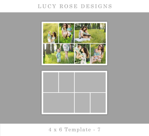 4 X 6 Digital Photoshop Photo Collage Template | Etsy