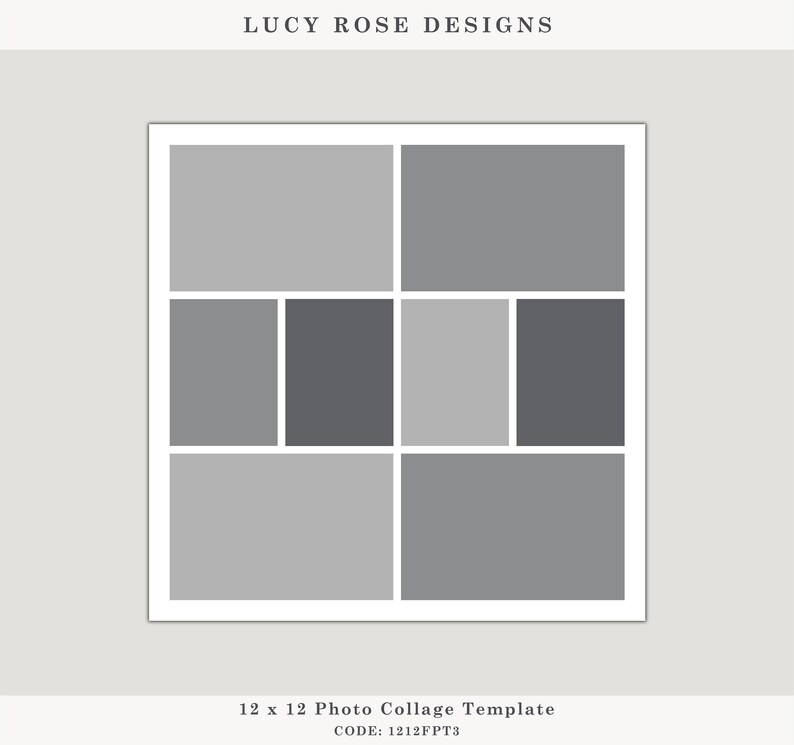 12 X 12 Digital, Photoshop, Photo Collage, Template - Etsy