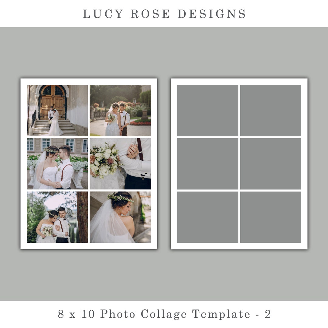 8 X 10 Photo Collage, Wall Art, Photoshop Template - Etsy