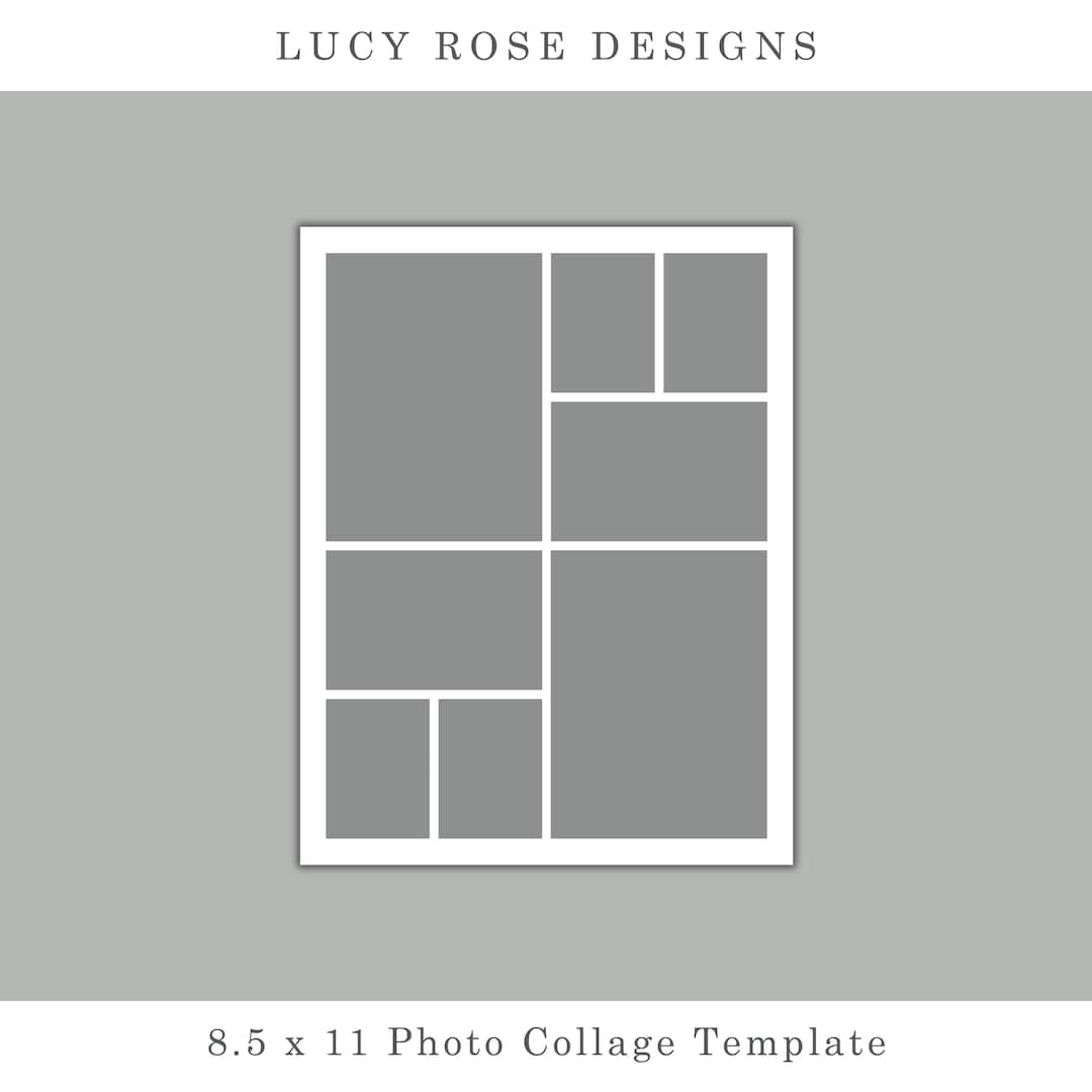8.5 X 11 PSD Template, Photo Collage Template - Etsy