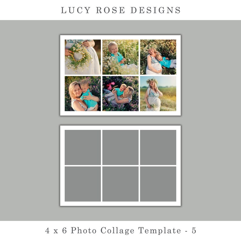 4 X 6 Digital, Photoshop, Photo Collage, Template - Etsy