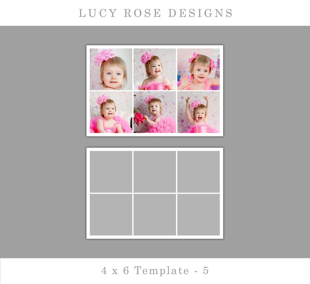 4 X 6 Digital Photoshop Photo Collage Template - Etsy