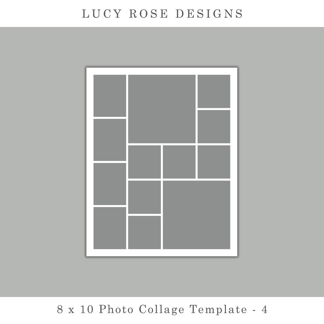 8 X 10 PSD Template, Photo Collage Template - Etsy