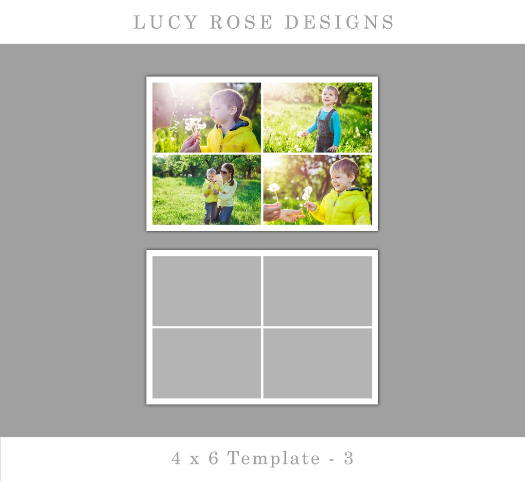 4 X 6 Digital Photoshop Photo Collage Template - Etsy