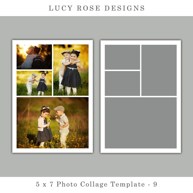 5 X 7 PSD Template, Photo Collage Template - Etsy