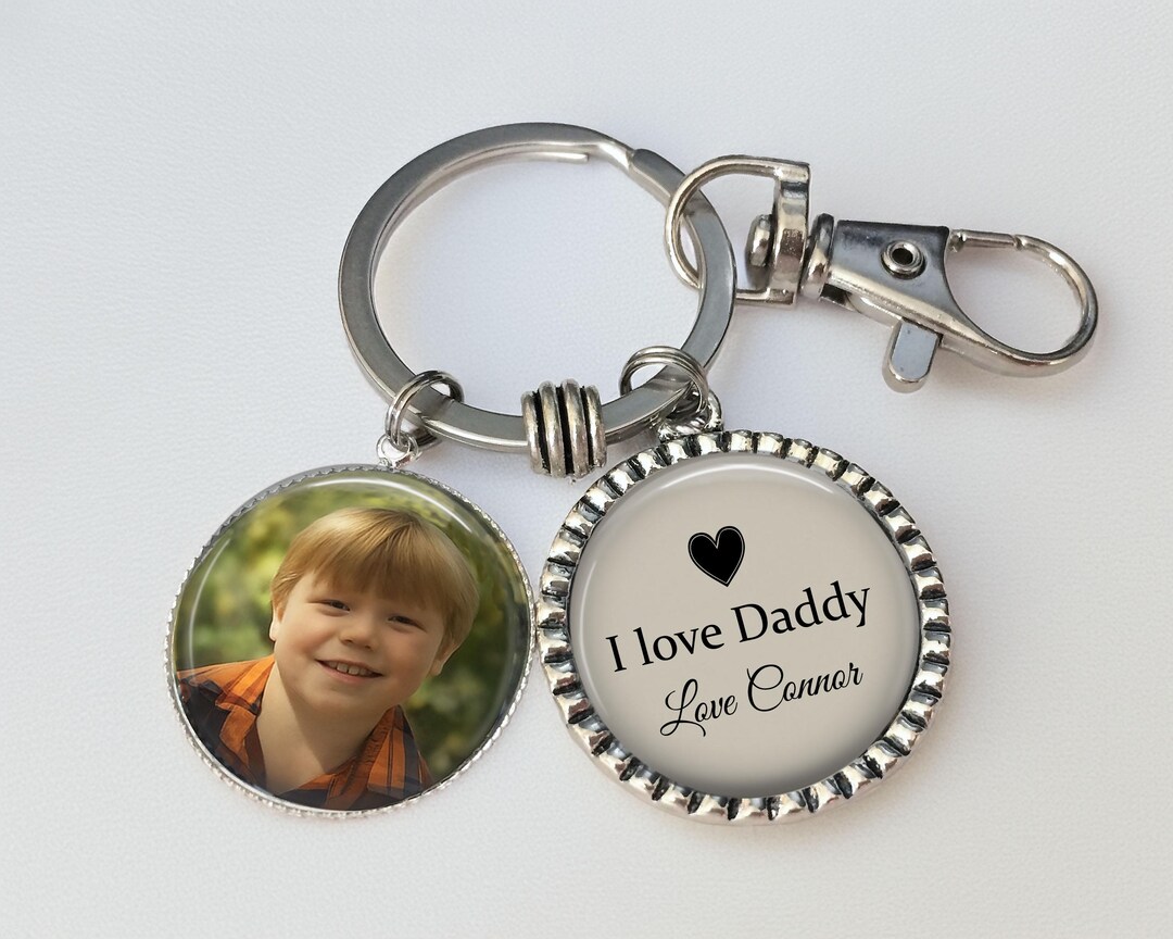 Personalized Dad Keychain, Custom Photo Key Chain, Father’s Day Gift ...