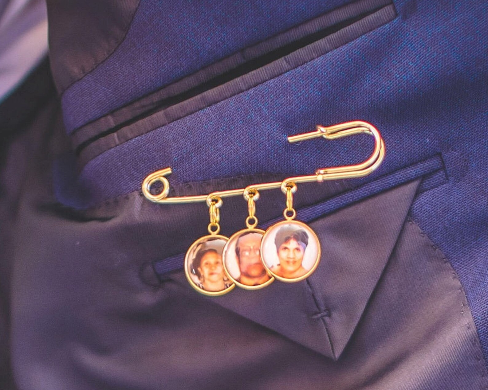Groom Memory Pin Gold Boutonniere Charm Bridal Bouquet - Etsy Canada
