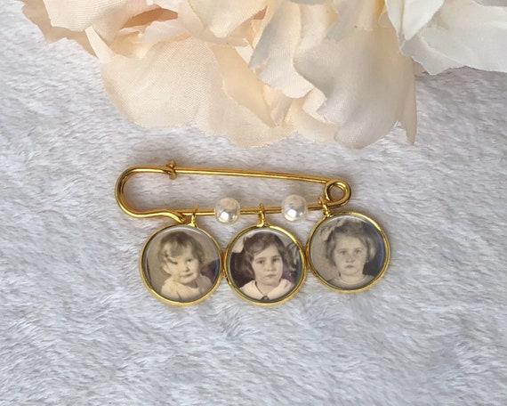 Groom Memory Pin, Boutonniere Charm, Bridal Bouquet Charm, Custom Photo ...