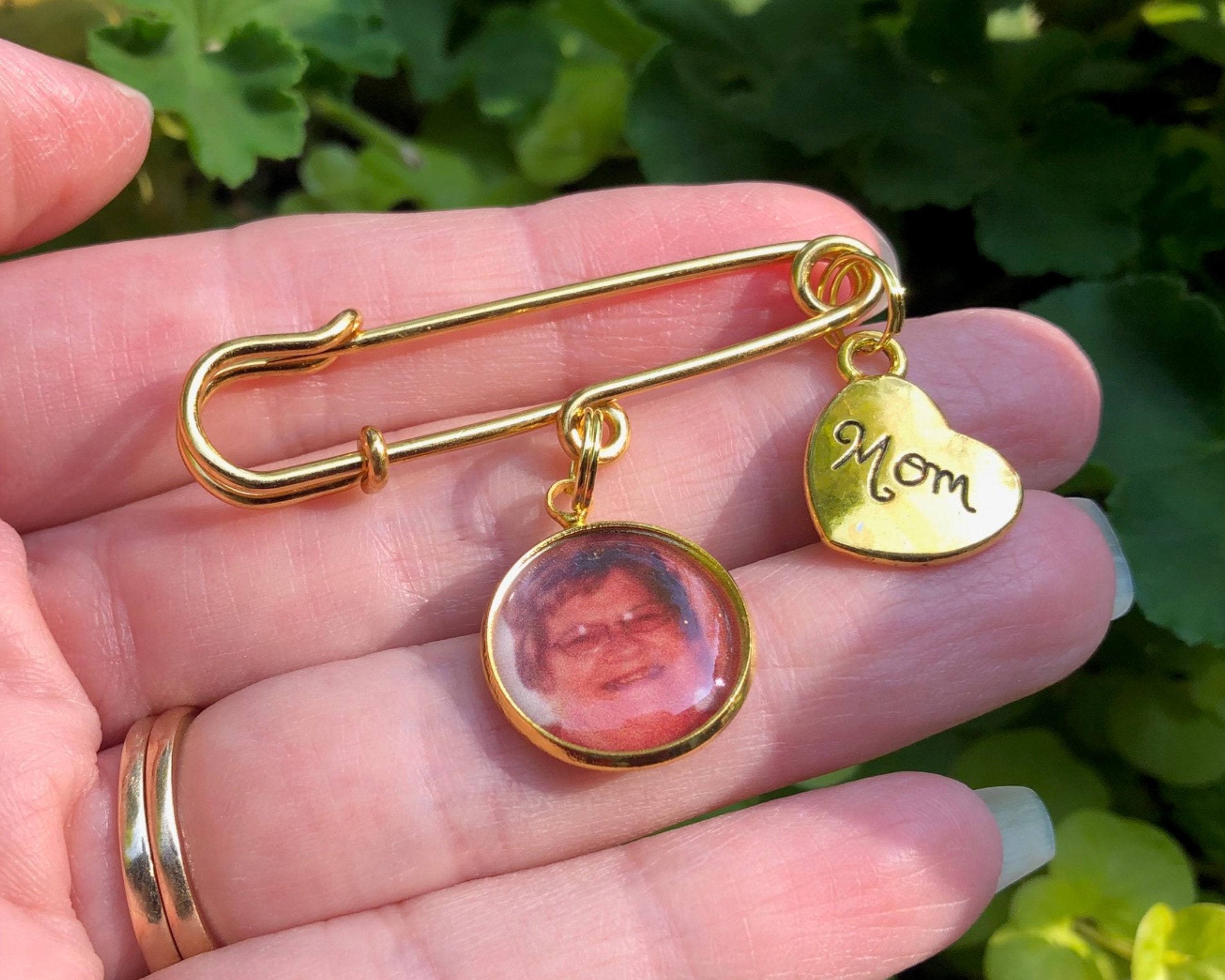 Groom Memory Pin Gold Boutonniere Charm Bridal Bouquet | Etsy