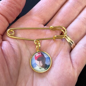 Groom Memory Pin, Gold Boutonniere Charm, Bridal Bouquet Charm, Custom ...