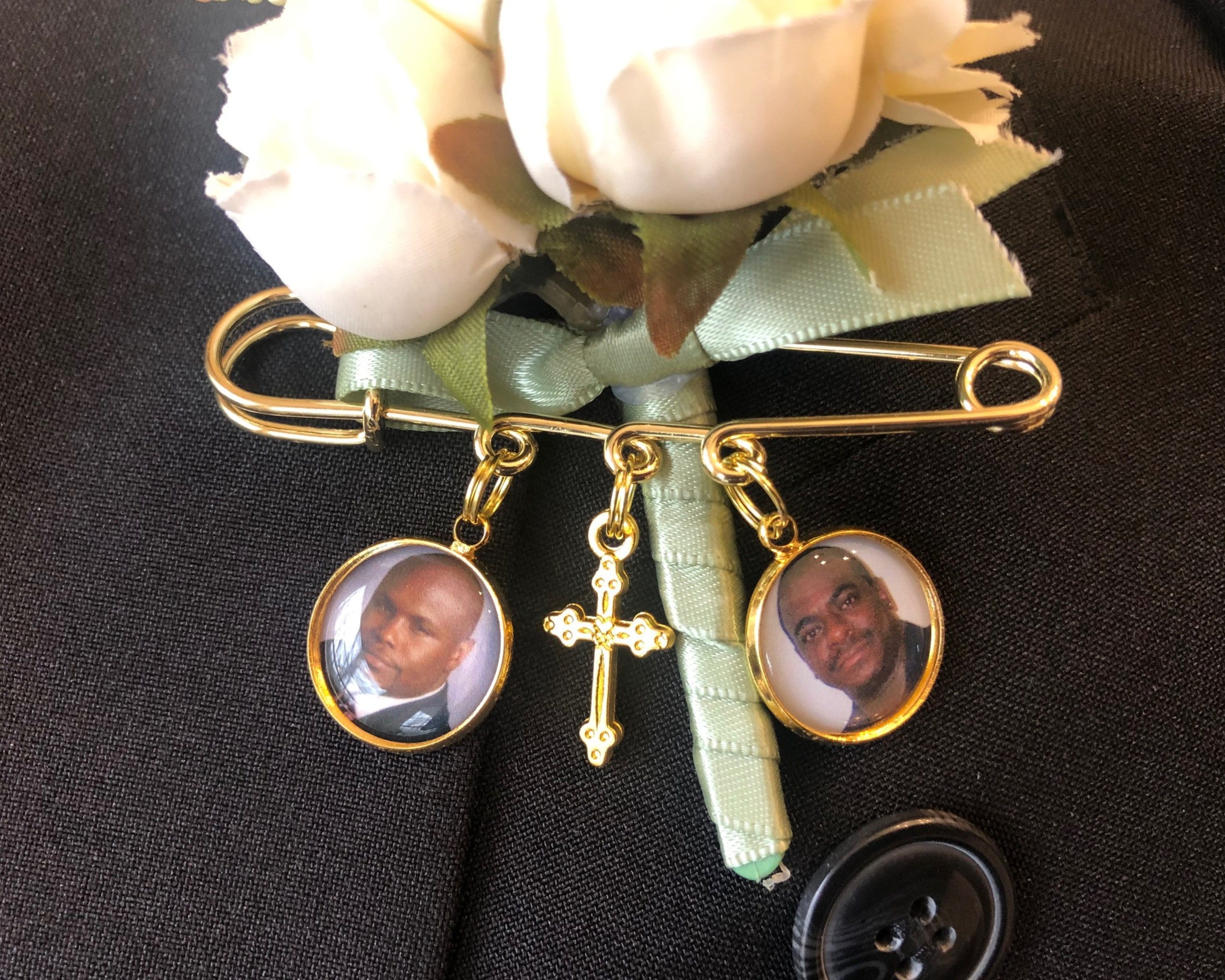 Groom Memory Pin Gold Boutonniere Charm Bridal Bouquet - Etsy Canada