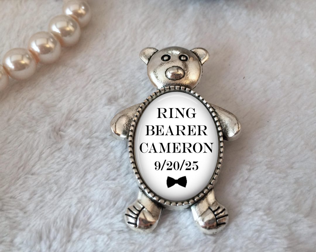 Personalized Ring Bearer Gift Pin, Ring Security Badge, Custom Ring ...