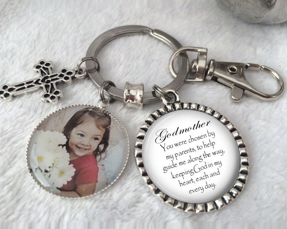 Godparents Gift, Godfather or Godmother Personalized Photo Keychain ...