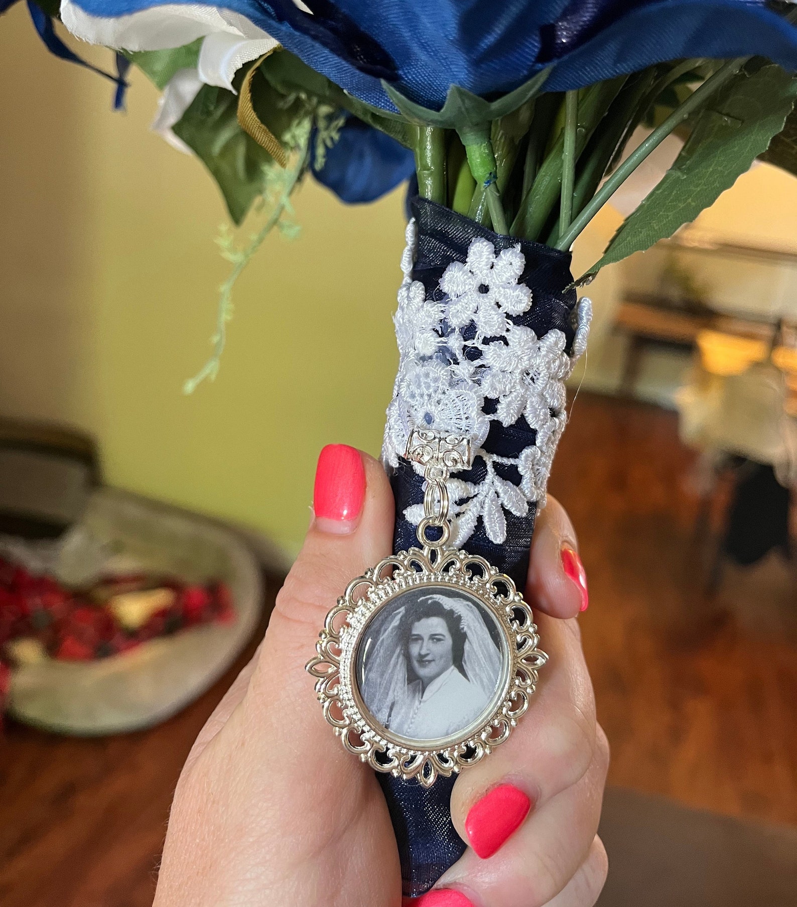 Bridal Bouquet Memorial Charm Photo Memorial Charm for Bride - Etsy ...