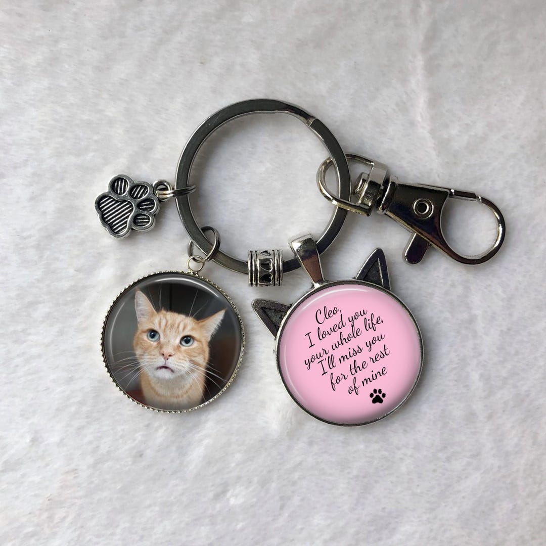Personalized Cat Memorial Keychain, Cat Lover Gift, Pet Loss Sympathy ...