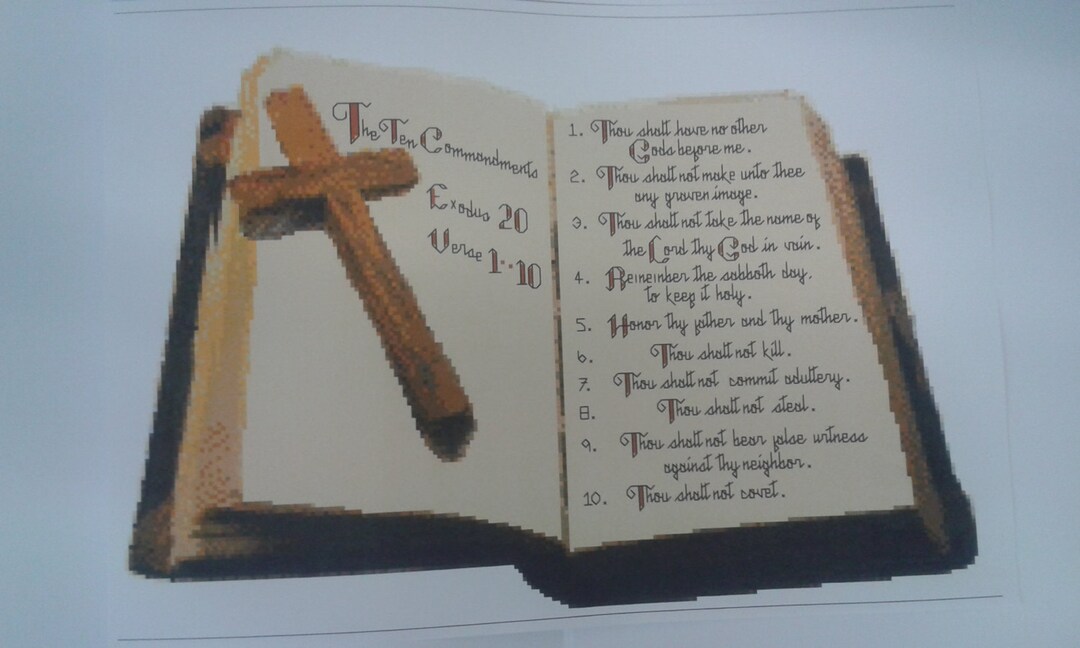 THE TEN COMMANDMENTS is a 14ct Cross Stitch Pdf Pattern, With,dmc ...