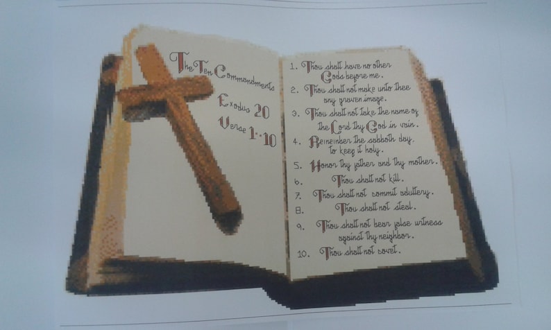 THE TEN COMMANDMENTS is a 14ct Cross Stitch Pdf Pattern - Etsy