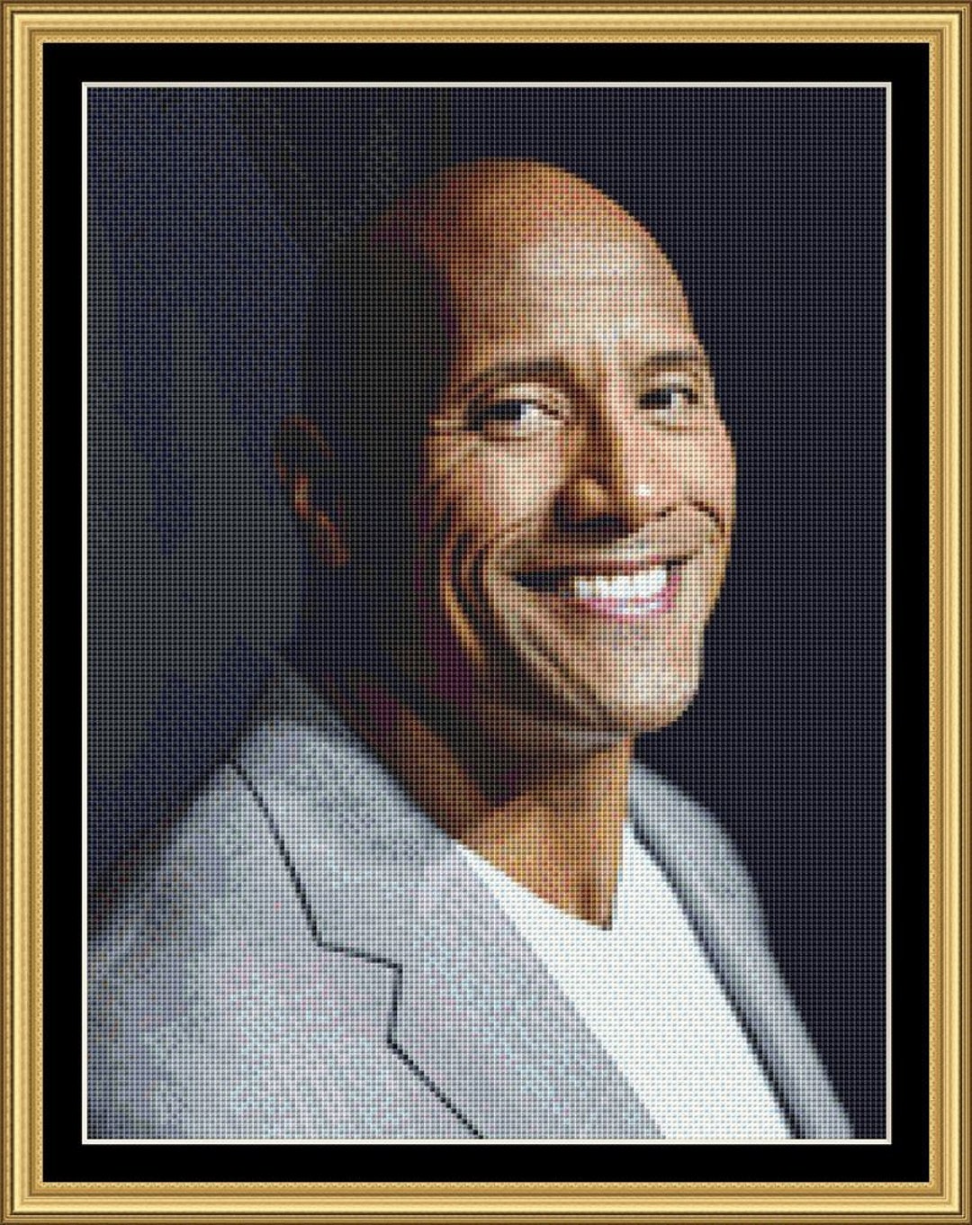 PORTRAIT of Dwayne Johnson ( the Rock ) is a 16 Count Cross Stitch PDF ...