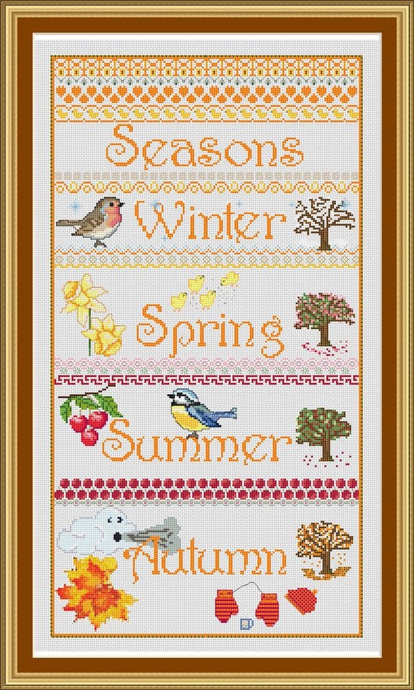 A Season's Sampler is a 18 Count Cross Stitch PDF - Etsy