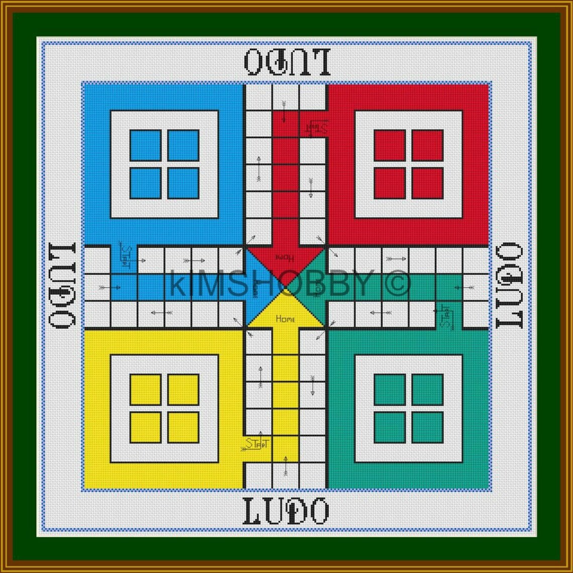 This LUDO Board is a 14 Count Cross Stitch PDF Pattern/chart | Etsy