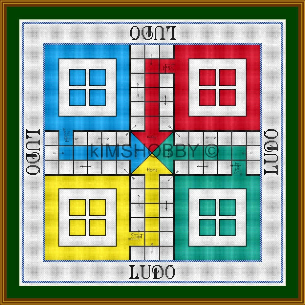 This LUDO Board is a 14 Count Cross Stitch PDF Pattern/chart for Dmc ...