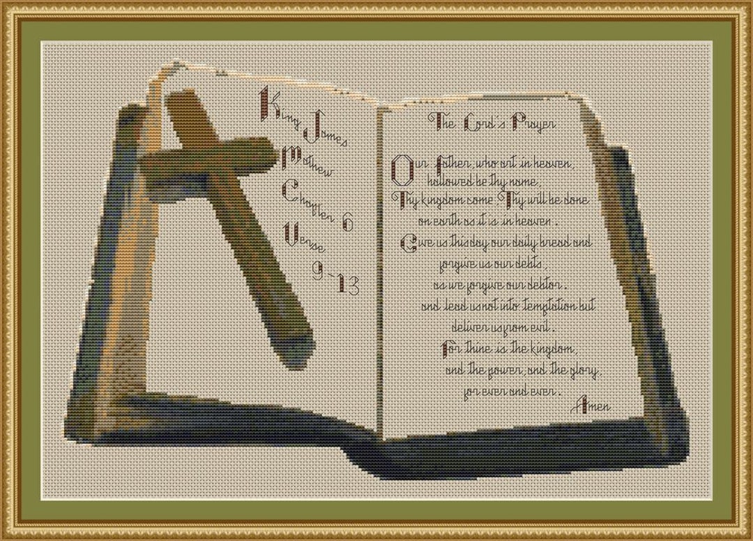THE Lords Prayer is a 14ct Cross Stitch Pdf Pattern, With, Dmc Threads ...