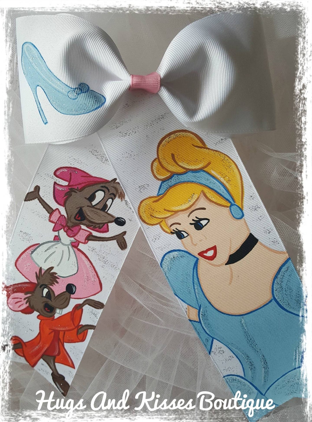 Deluxe Handpainted Cinderella Hairbow by Hugs and Kisses Boutique - Etsy