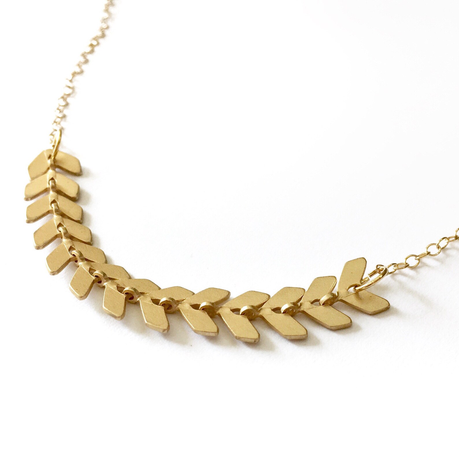 Chevron Necklace, Fishbone Necklace, Bar Necklace, Bar Necklace, Simple ...