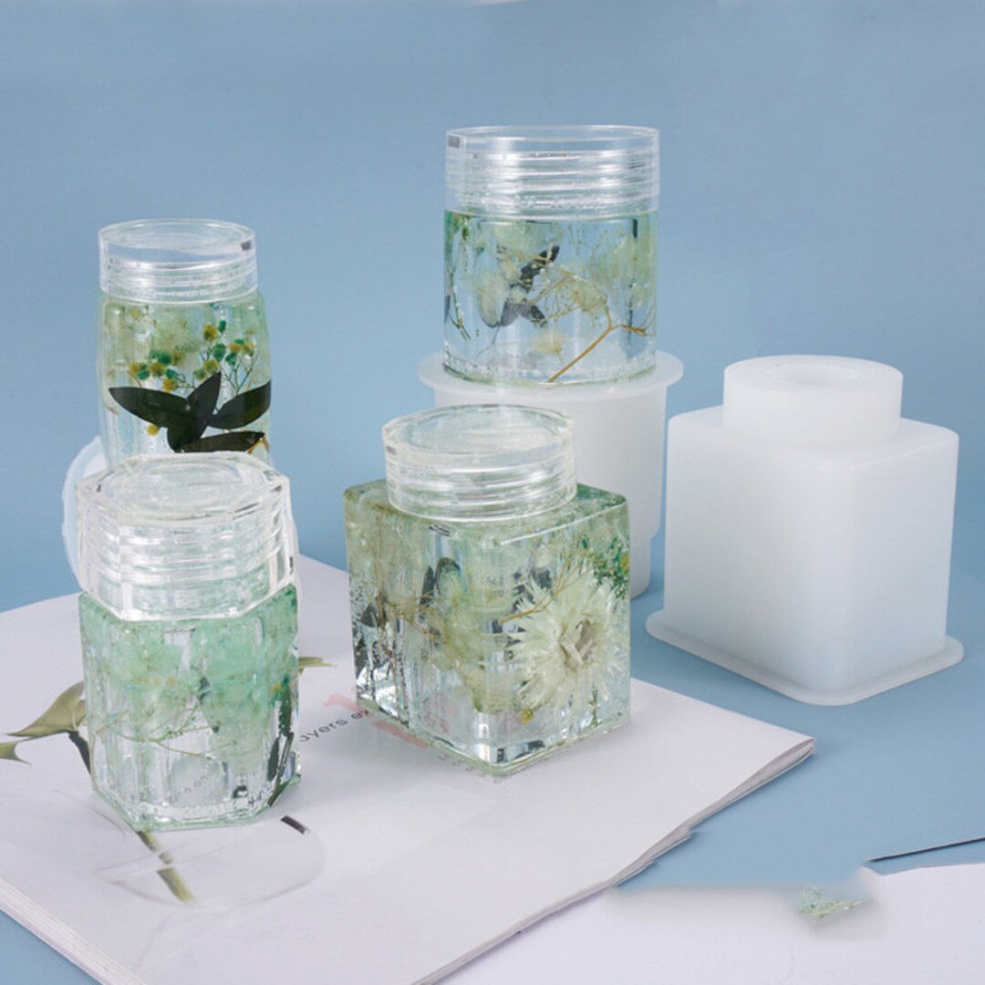 DIY Epoxy Resin Mold Bottle Storage Bottle Storage Sealed Can With Lid ...