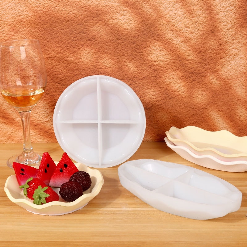 Silicone Tray Round Casting Epoxy Molds for Resin DIY Plate Resin Mold ...