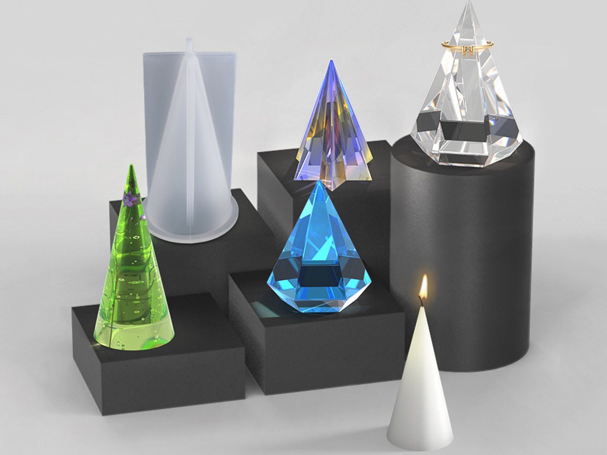 8 Pcs Ring Holder Epoxy Resin Art DIY Flower Specimen Night Light Cone ...