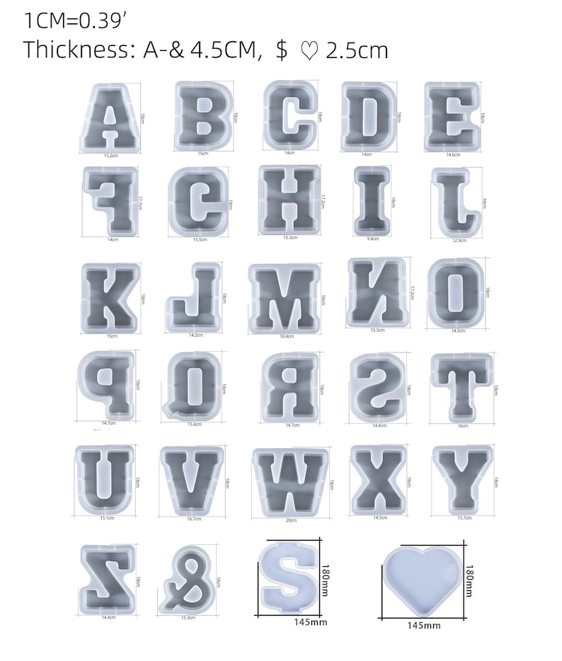 6-inch Large Letter Resin Mold Silicone 3D Capital Alphabet - Etsy