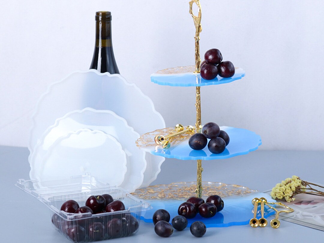 3 Tier Cake Stand DIY Epoxy Resin Mold, Handmade Cupcake Holder ...