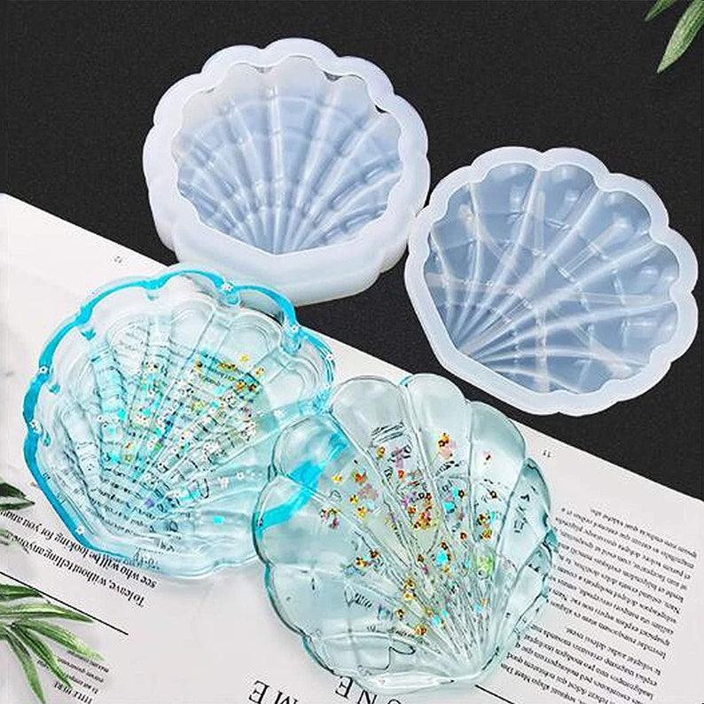 Shell Box Resin Mold, Epoxy Resin Art Material Jewelry Storage Box ...