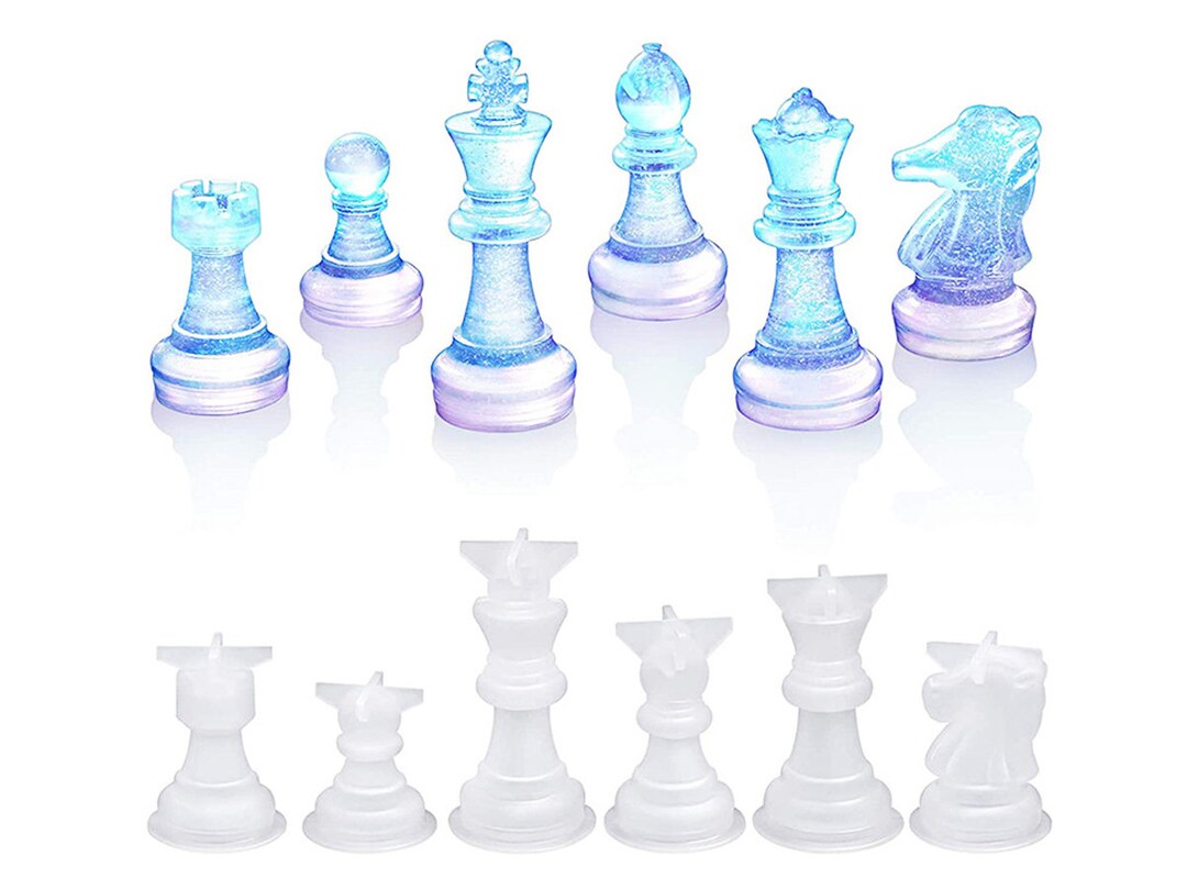 Chess Board Mold for Epoxy Resin Art, Silicone Mold Chess Set, 3D Resin ...