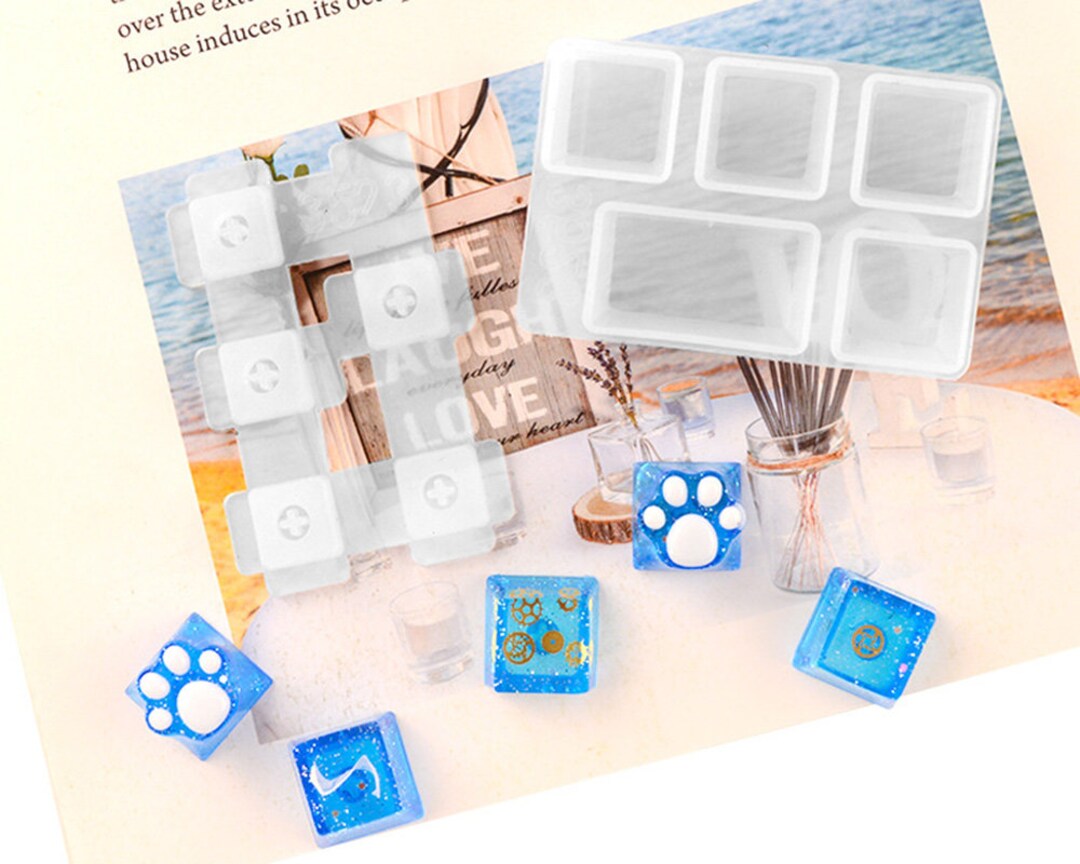 6pcs Keycaps Epoxy Resin Molds Set for Mechanical Gaming Keyboard ...