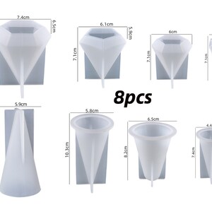 8 Pcs Ring Holder Epoxy Resin Art DIY Flower Specimen Night Light Cone ...