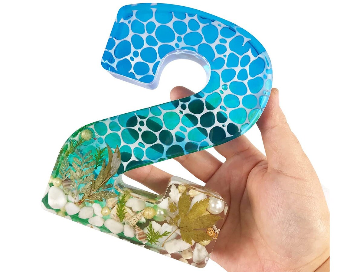 Number Mold for Epoxy Resin Art 6-inch, 0-9 Heart 4large Silicone Digit ...